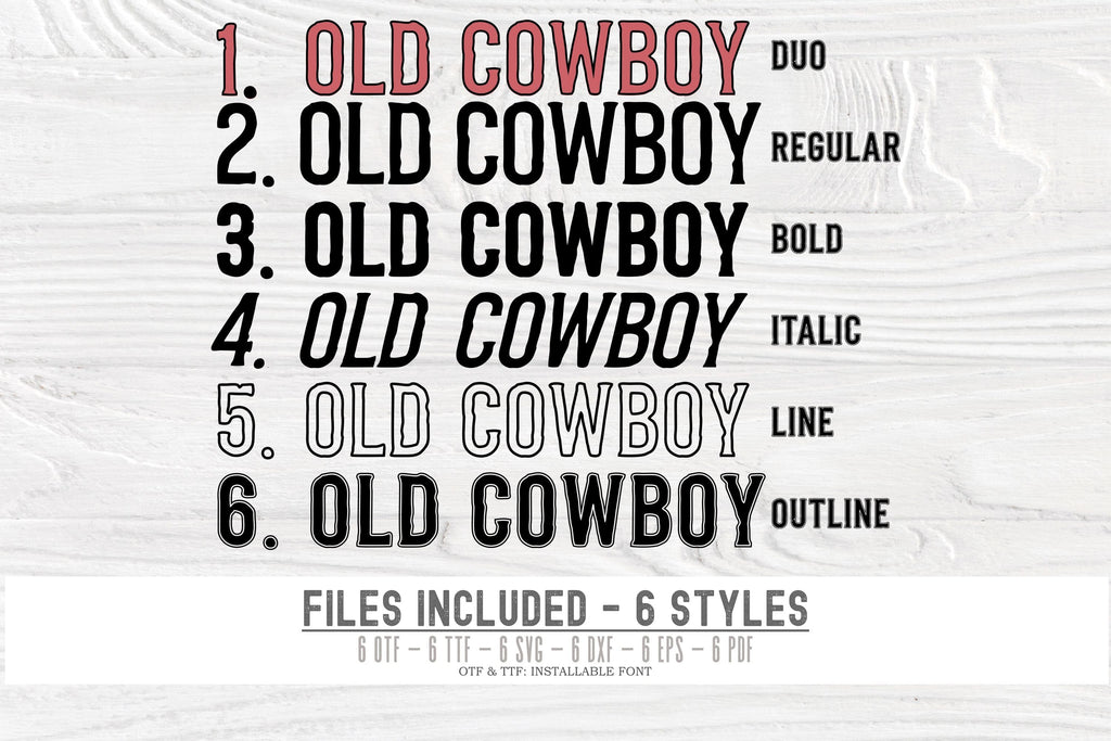 Cowboy Font SVG Bundle | Old Cowboy Alphabet | Western Font OTF | 6 Fo ...