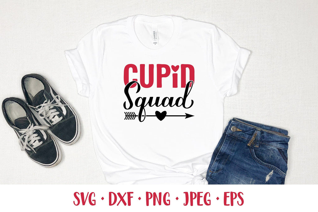 Cupid squad SVG. Valentines Day quote shirt design - So Fontsy