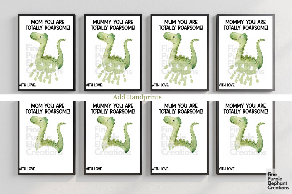 Custom Cute Dinosaur l Digital Art Print | Father Mother Day Keepsake ...