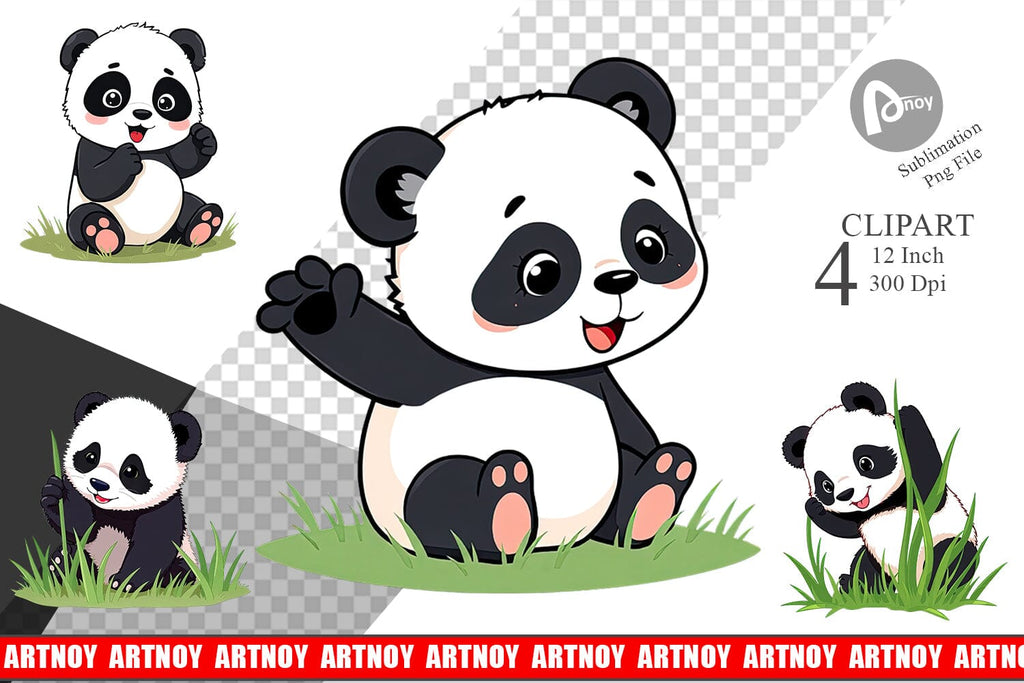 Cute Baby Panda Clipart - So Fontsy