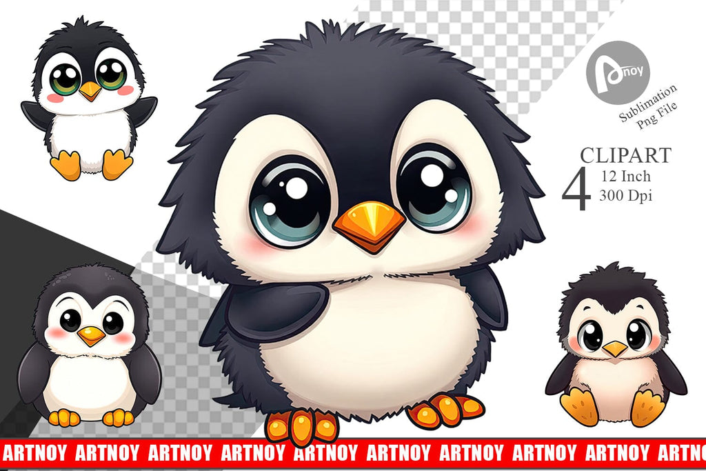 Cute Baby Penguin Clipart - So Fontsy