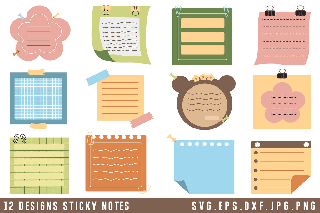 Cute Digital Sticky Notes Clipart, Goodnotes Digital Sticker - So Fontsy
