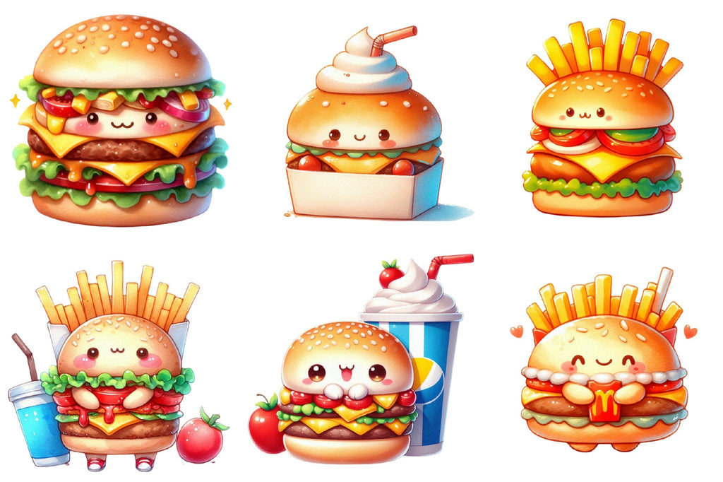 Cute Fast Food Clipart Collection - So Fontsy