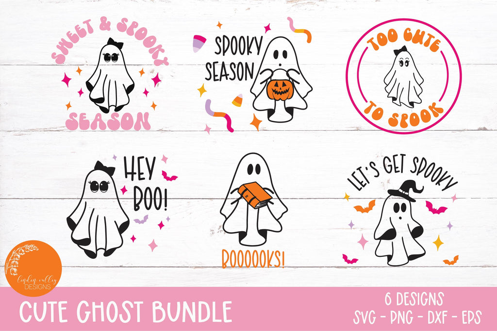 Cute Halloween Ghost SVG Bundle-Halloween SVG Bundle - So Fontsy