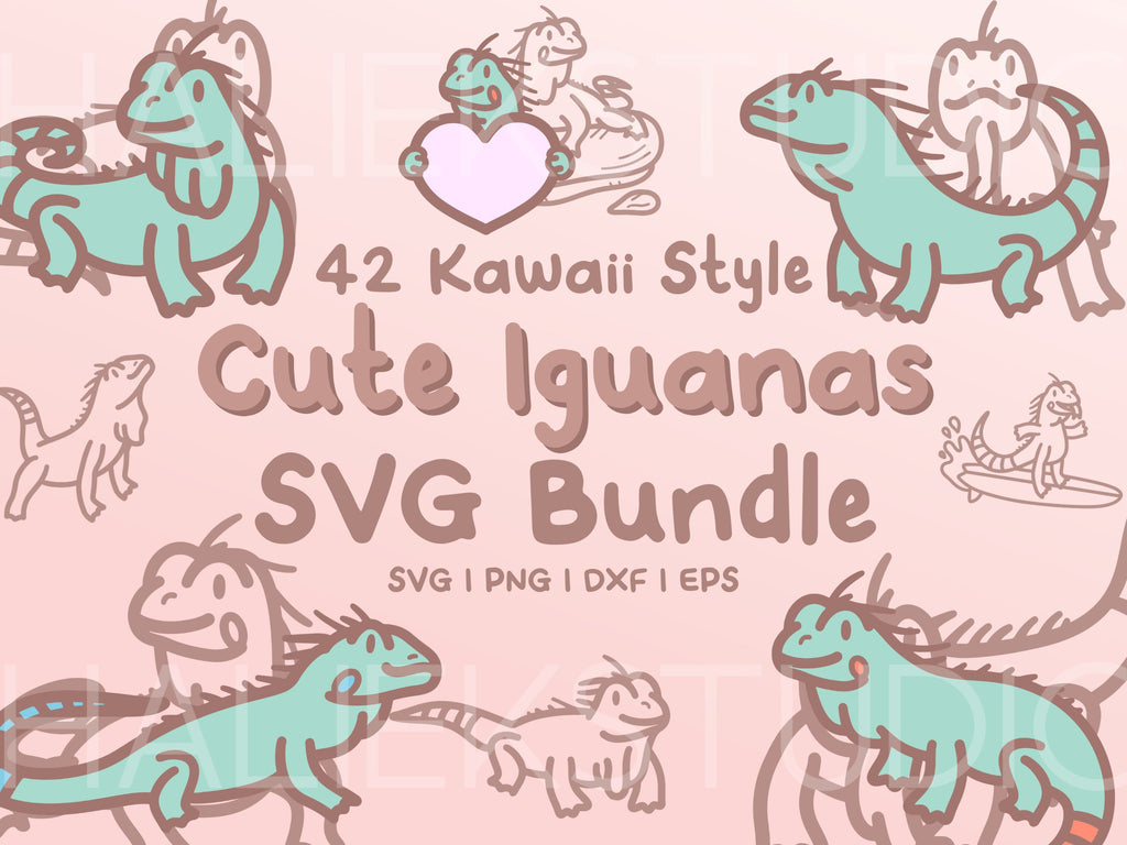 Cute Iguanas SVG Design Set - So Fontsy