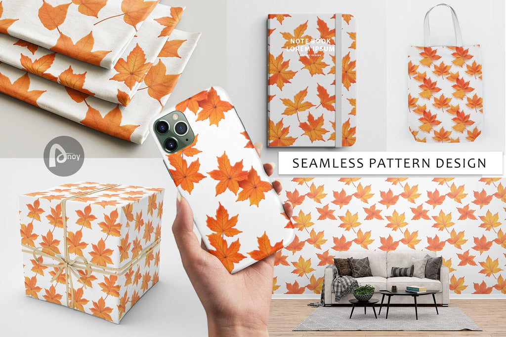 Digital Paper 3D Autumn Leaves - So Fontsy