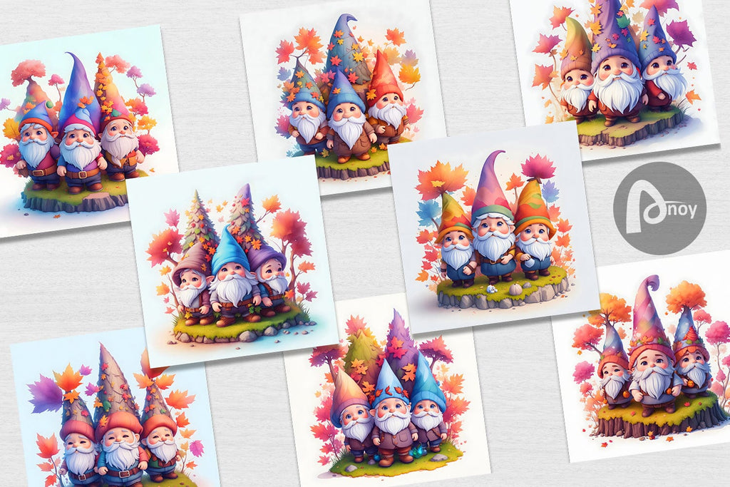 Digital Paper 3D Gnomes Autumn - So Fontsy