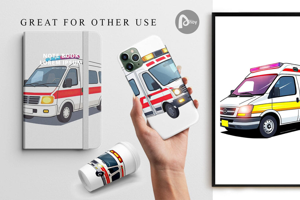 Digital Paper Ambulance Vehicle - So Fontsy