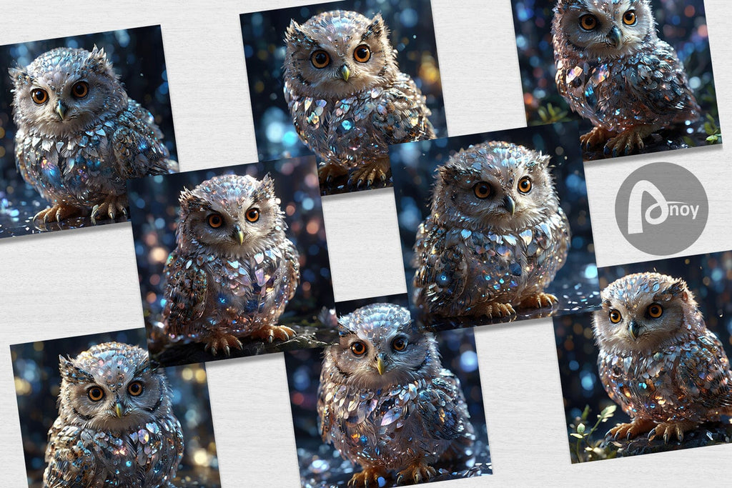 Digital Paper Baby Owl Glitter - So Fontsy