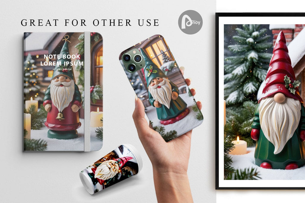 Digital Paper Christmas Gnome - So Fontsy