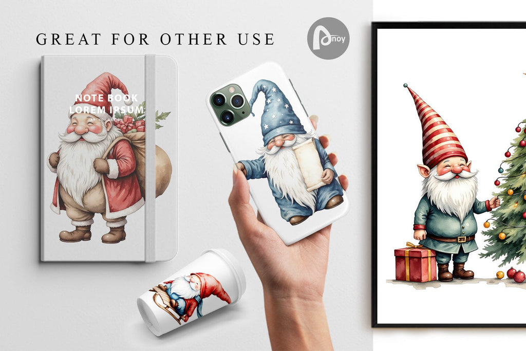 Digital Paper Christmas Gnomes - So Fontsy