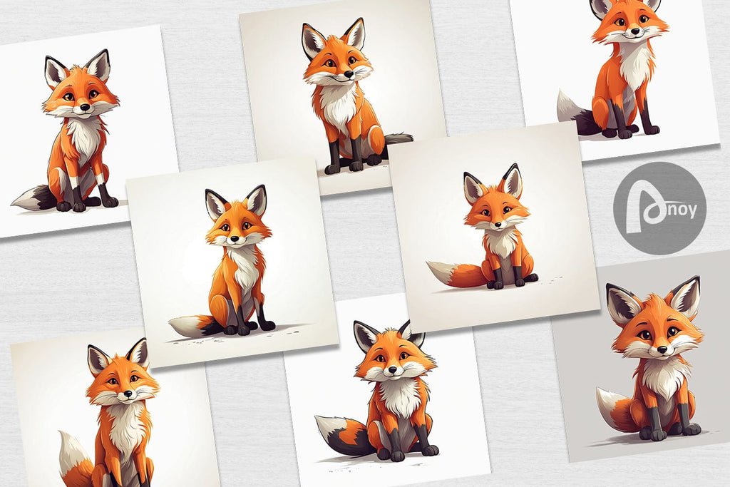 Digital Paper Cute Fox - So Fontsy