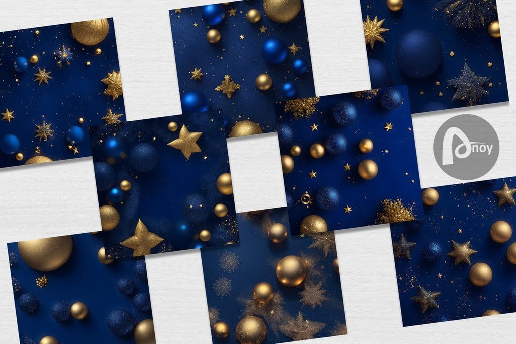Digital Paper Dark Blue Christmas - So Fontsy