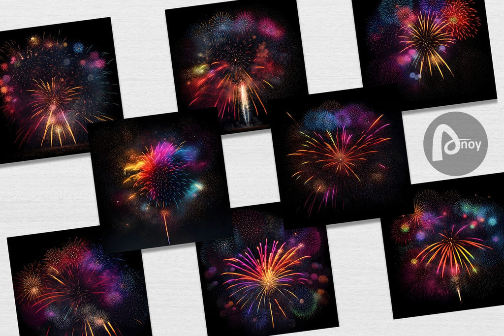 Digital Paper Fireworks Display - So Fontsy