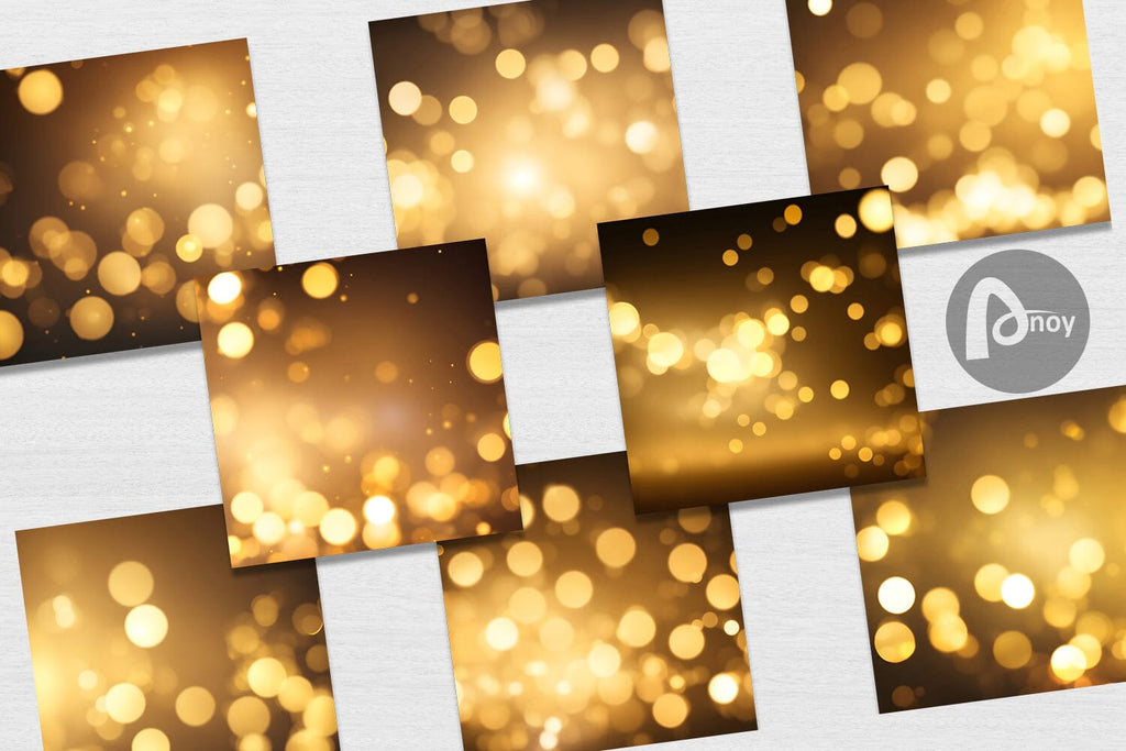 Digital Paper Gold Bokeh Background - So Fontsy