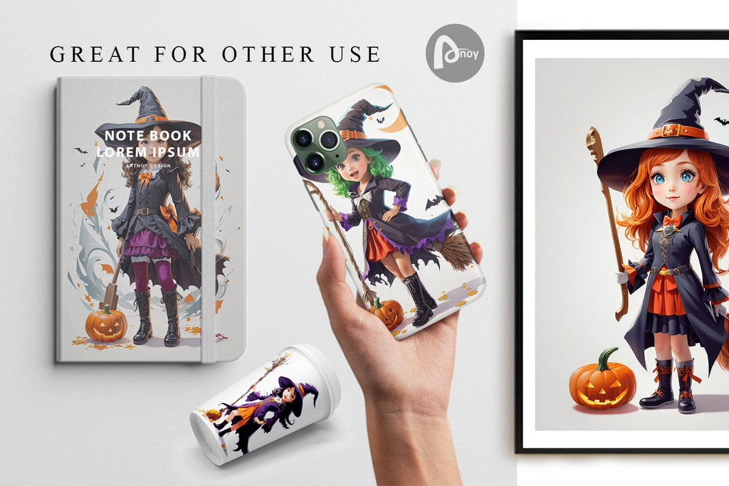 Digital Paper Halloween Witch - So Fontsy