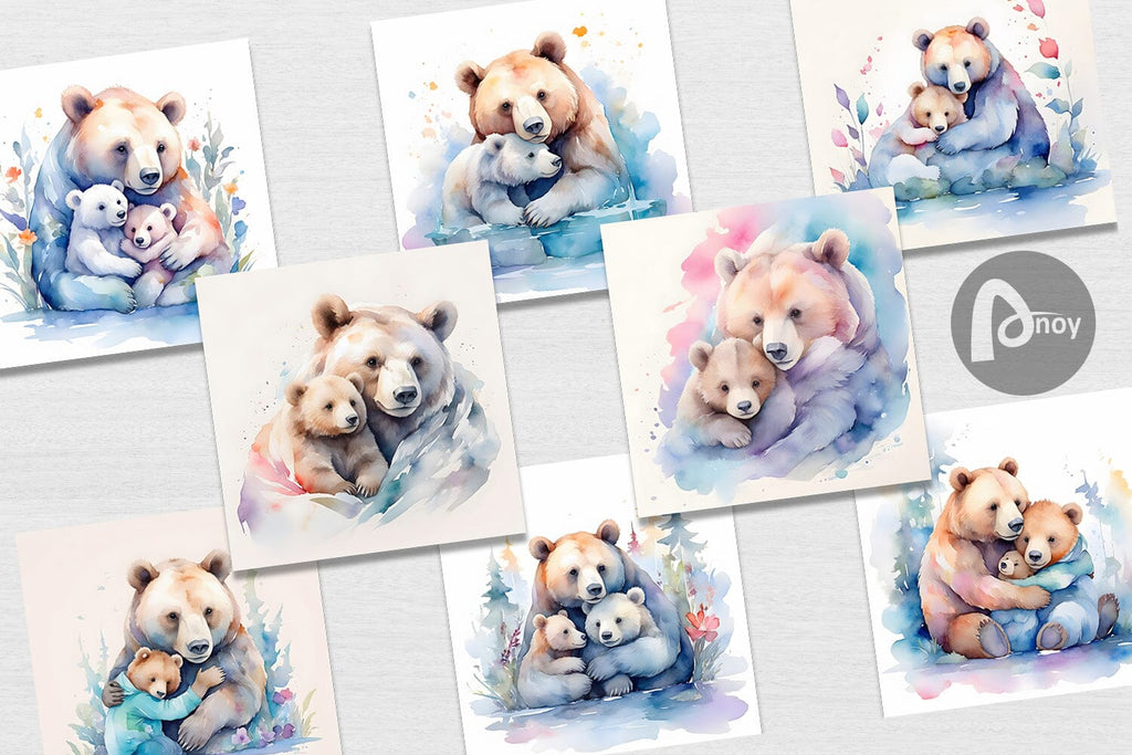 Digital Paper Mothers Day Bear - So Fontsy