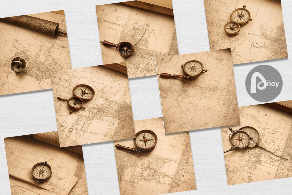 Digital Paper Old Maps Background - So Fontsy