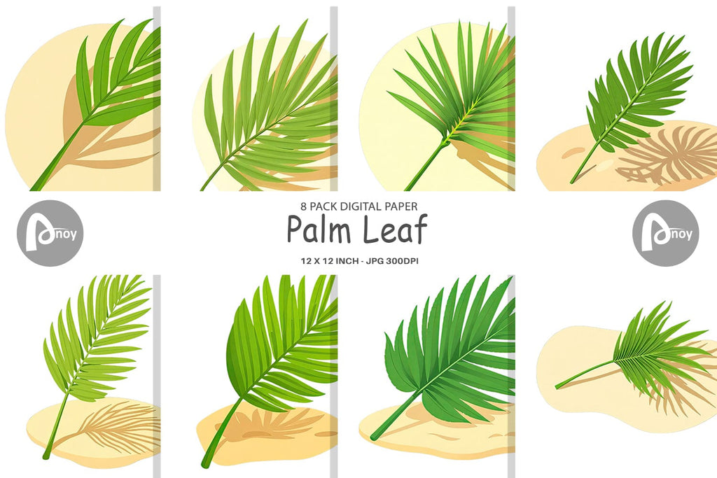 Digital Paper Palm Leaf - So Fontsy