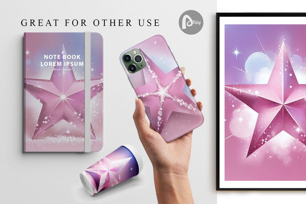 Digital Paper Pink Stars - So Fontsy