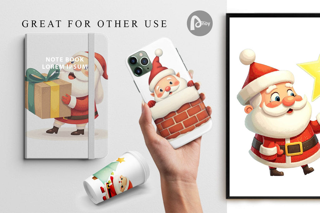 Digital Paper Playful Christmas Santa - So Fontsy