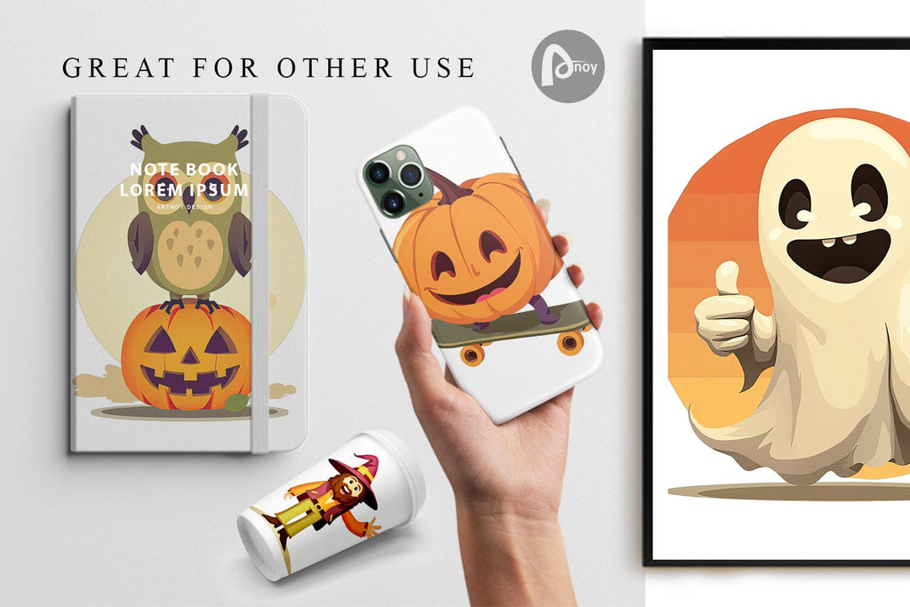 Digital Paper Retro Boo Bash - So Fontsy