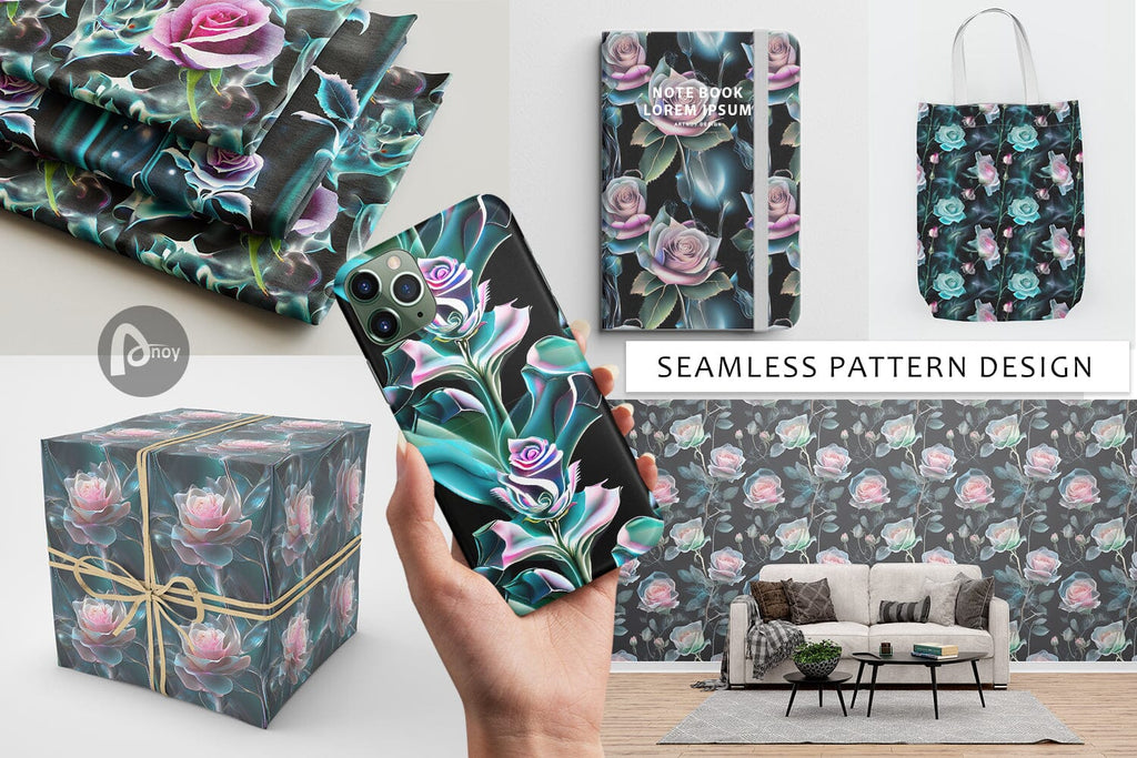 Digital Paper Rose Glass Pattern - So Fontsy