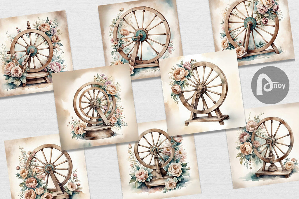 Digital Paper Spinning Wheel - So Fontsy
