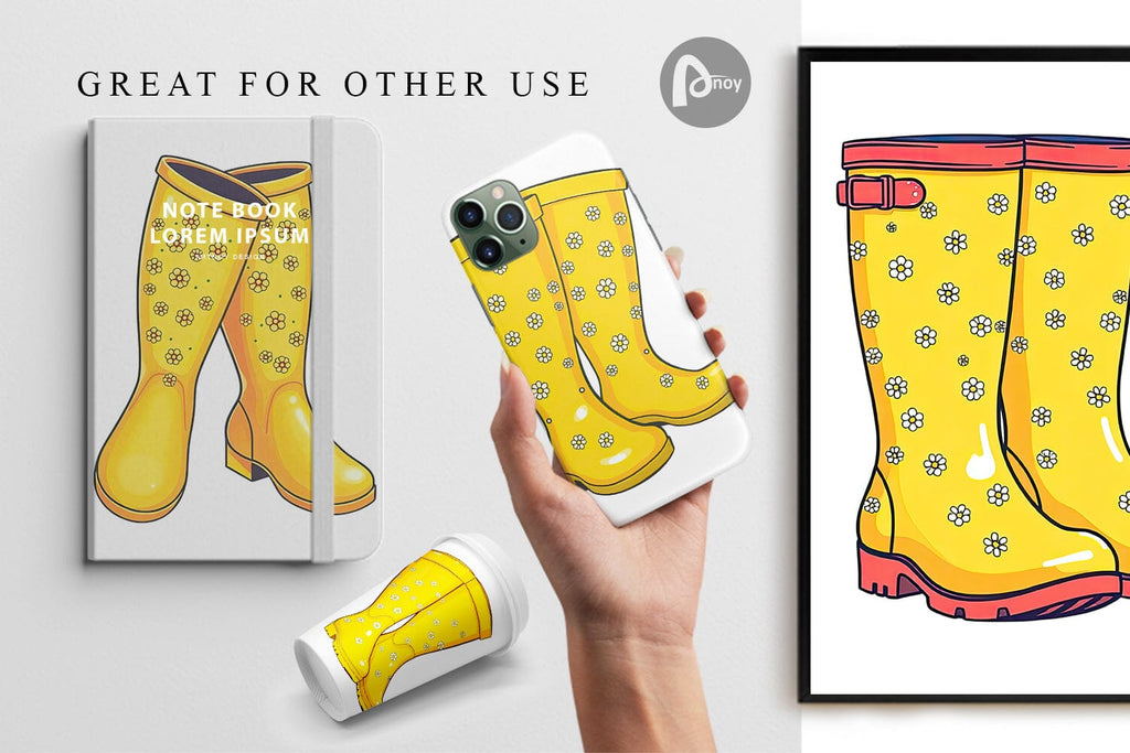 Digital Paper Spring Rain Boot - So Fontsy