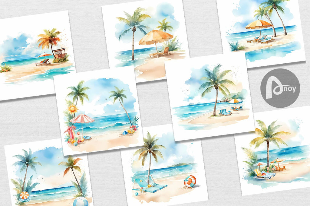 Digital Paper Summer Beach Vacation - So Fontsy