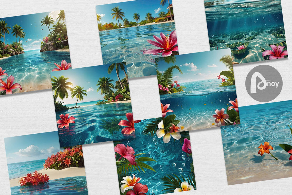 Digital Paper Tropical Beach - So Fontsy