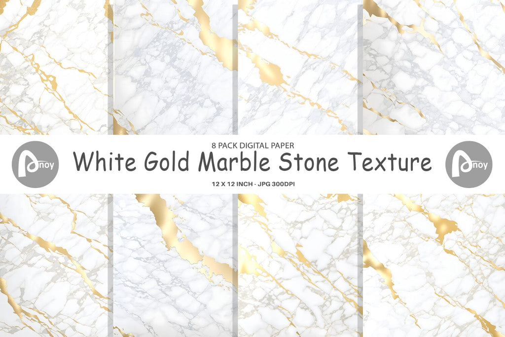 Digital paper White Gold Marble Stone - So Fontsy