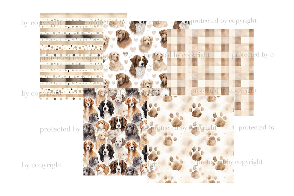 Dog Lover Digital Paper | Puppy Pattern - So Fontsy