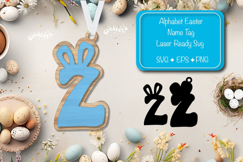 Easter basket tags Alphabet Letter Z Easter tag Laser Cut. Easter Name ...