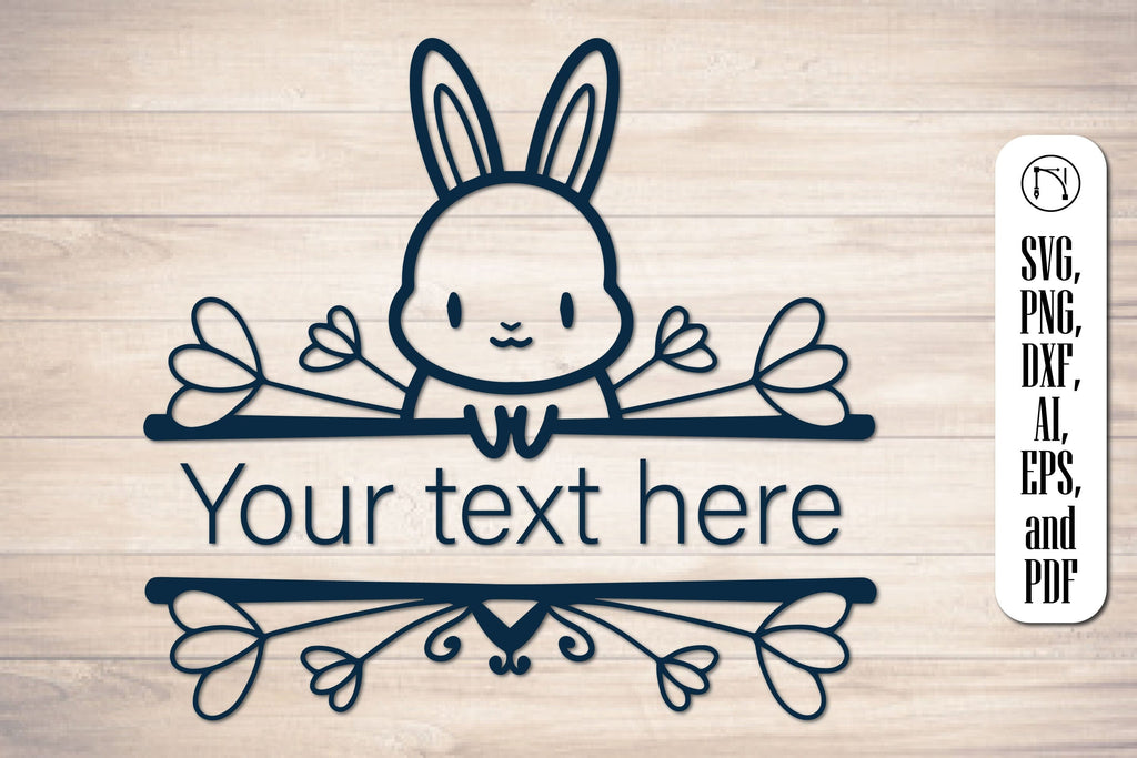 Easter Bunny Split Monogram SVG Cut File - So Fontsy