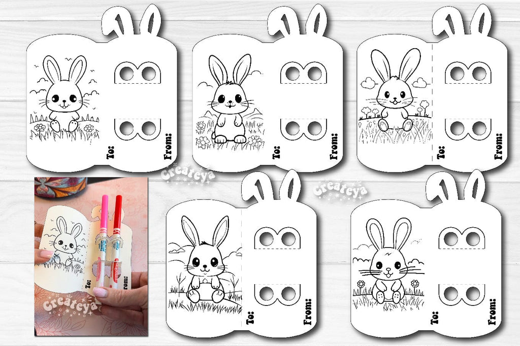 Easter Coloring card Easter Crayon holder Coloring page printable ...