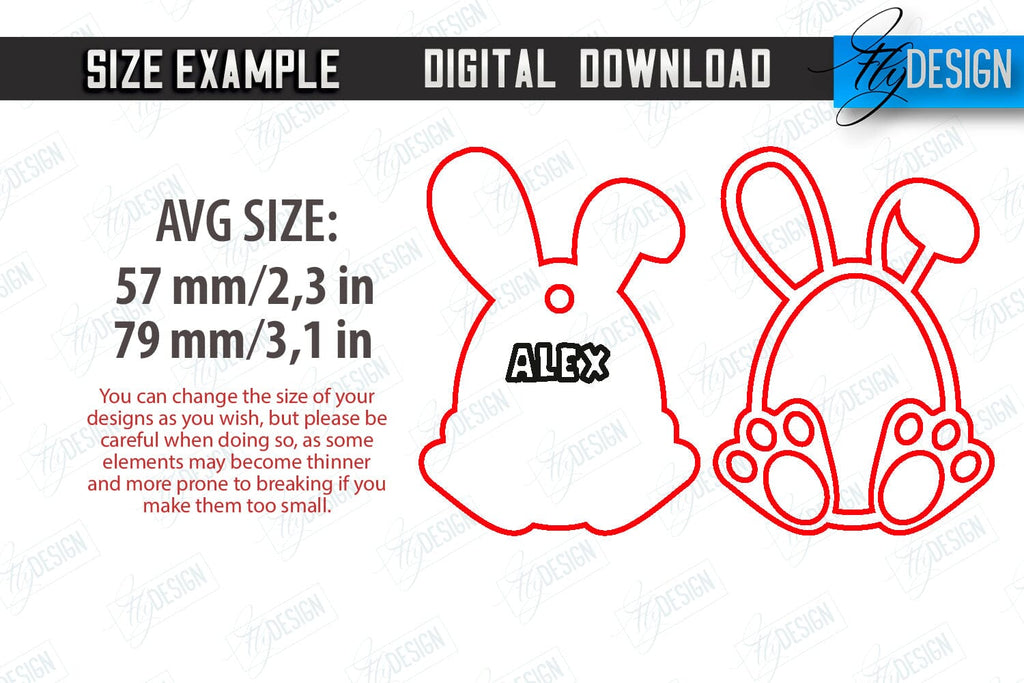Easter Gift Tags Laser Cut Design, 3d Easter Name Bunny Tag, Happy ...