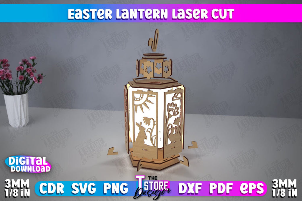 Easter Lantern | 3D Lantern | Shadow Lamp | Desktop Lamp | Easter Design | CNC File - So Fontsy