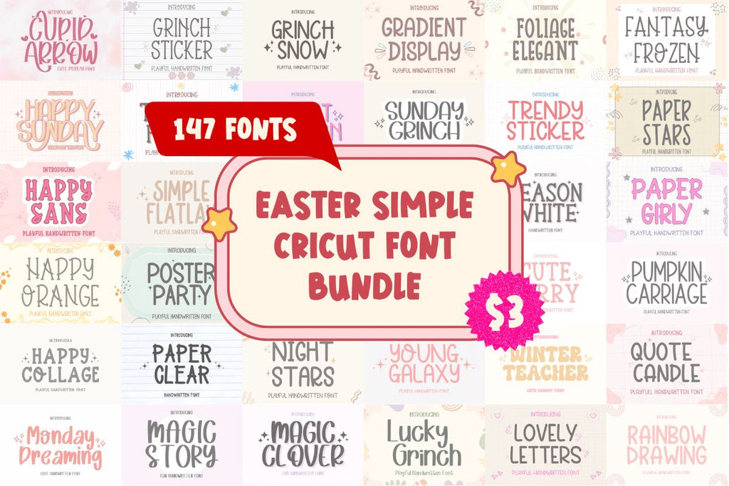 Easter Simple Cricut Font Bundle - So Fontsy