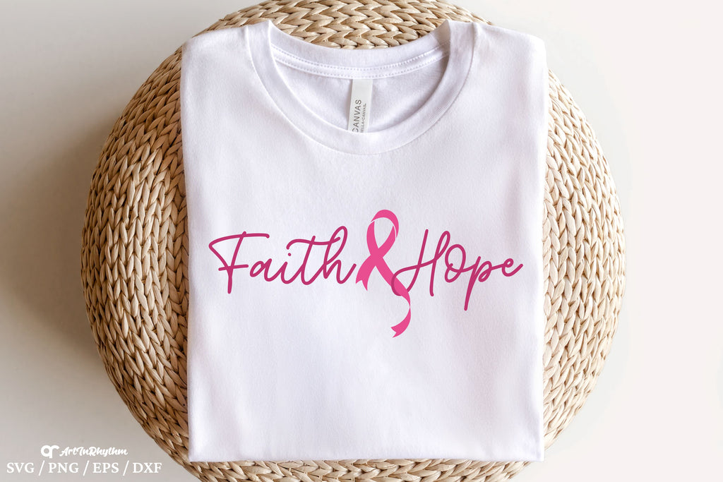 Faith and Hope Svg, Breast Cancer Awareness Svg, Hope Svg, Pink Ribbon ...