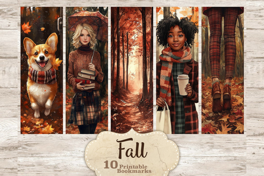 Fall Bookmark | Autumn Printable Bundle - So Fontsy