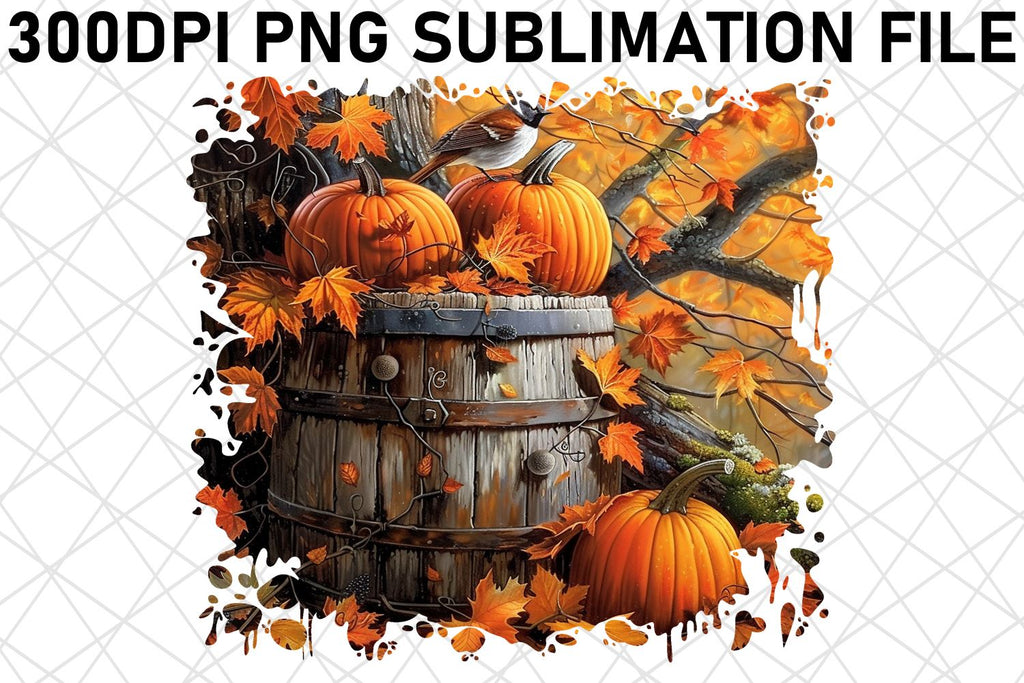 Fall Watercolor Print Sublimation Design for PNG - So Fontsy