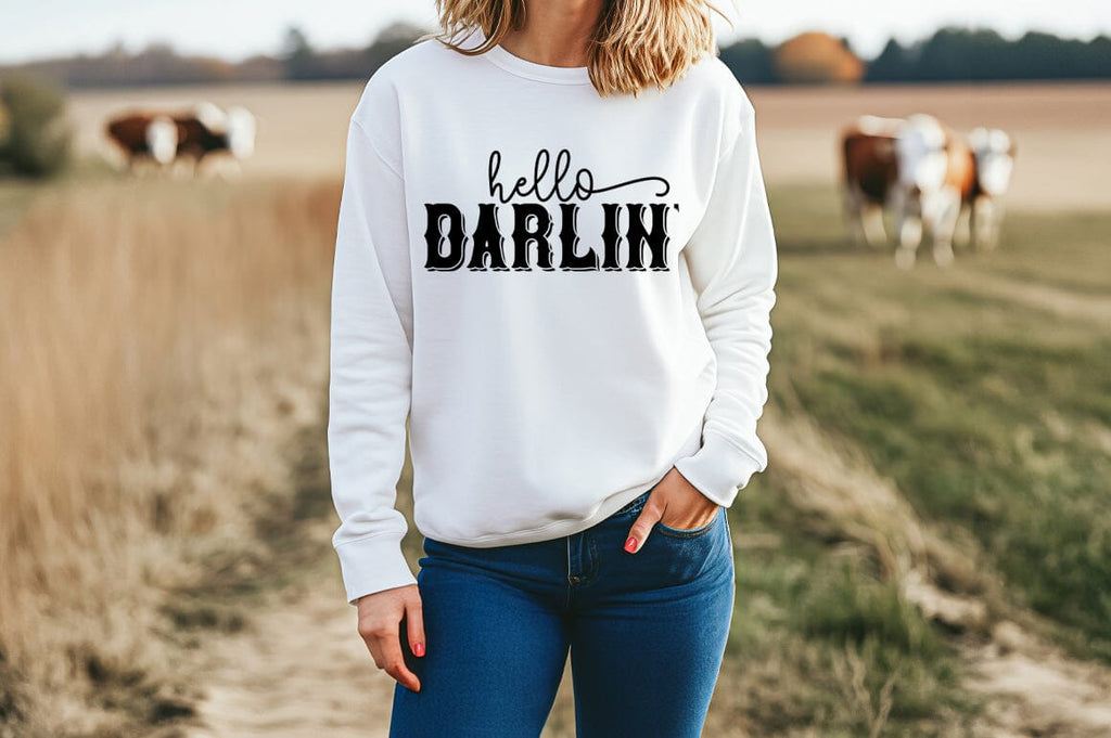 Farm Life SVG - Hello Darlin' Design - Cute Country Girl Graphic - So Fontsy