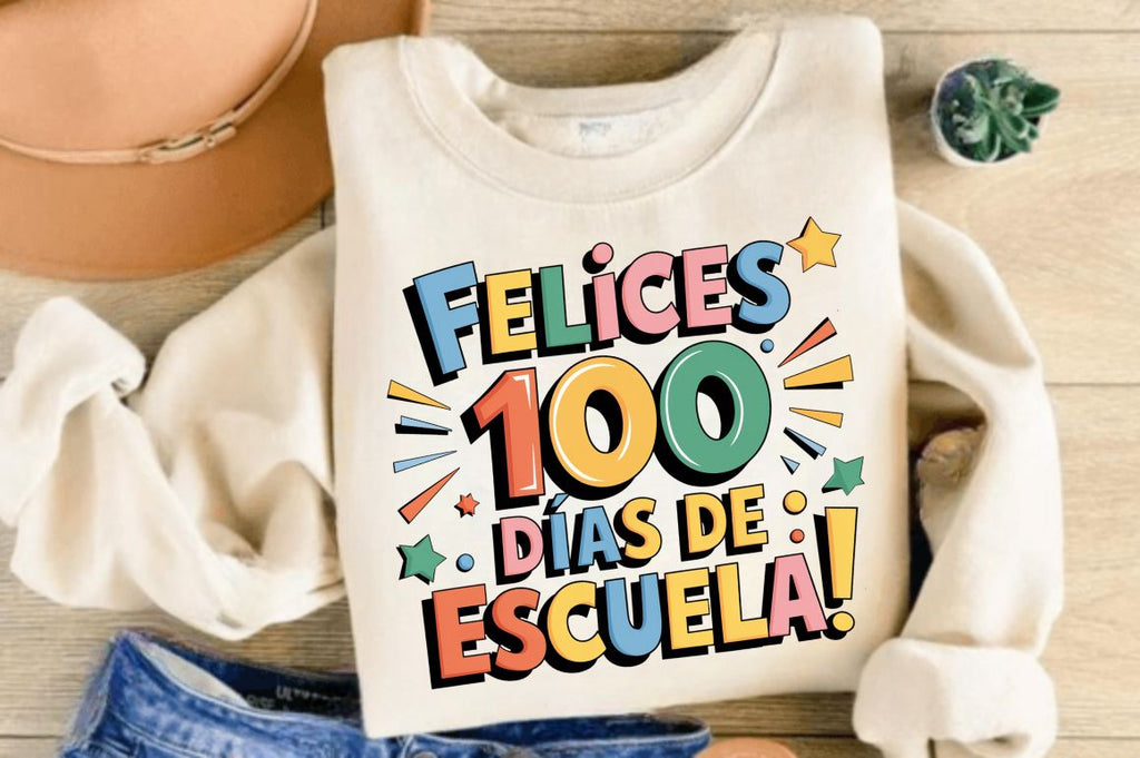 Felices 100 Días De Escuela PNG, Feliz Sublimation Design - So Fontsy