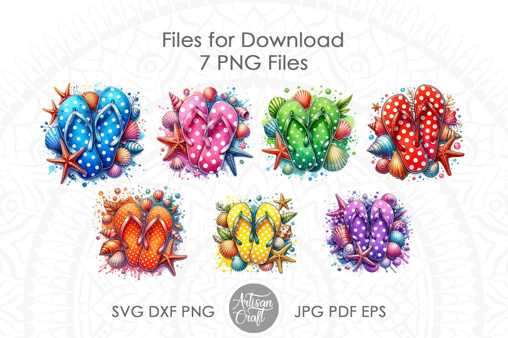 Flip flops PNG, Polka dots, Sea Shell Clip Art | So Fontsy