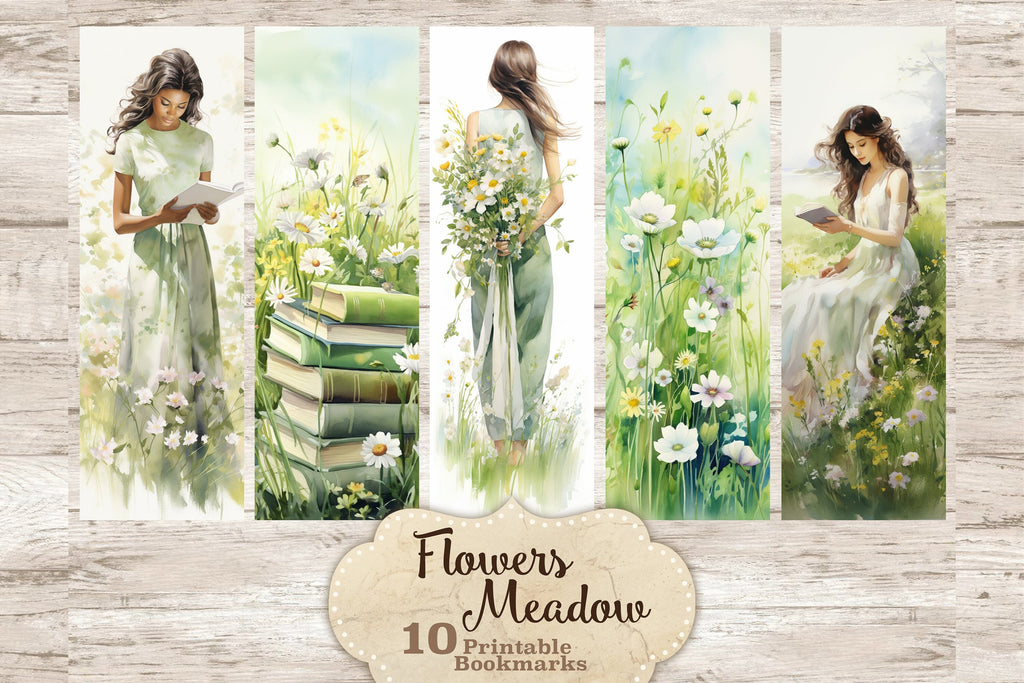 Flowers Bookmarks | Meadow Printable - So Fontsy