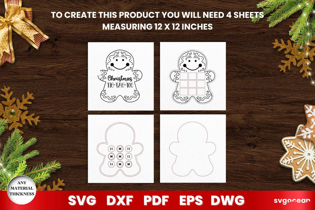 Gingerbread Man Tic Tac Toe - So Fontsy