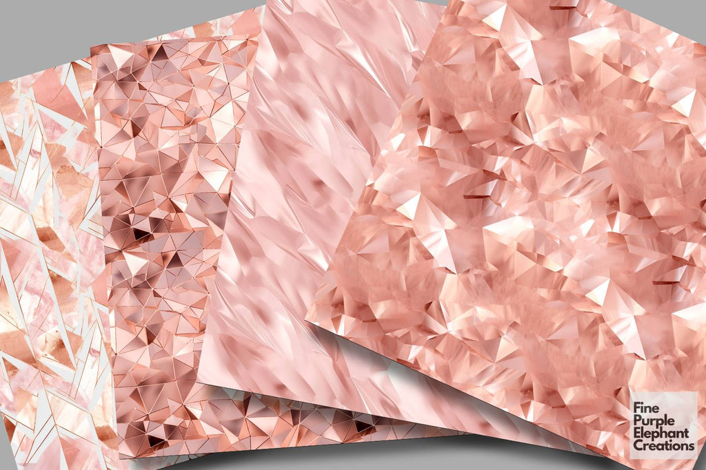 Glam Rose Gold Foil Texture Paper - So Fontsy