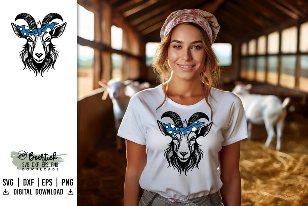 Goat with bandana, SVG file - So Fontsy