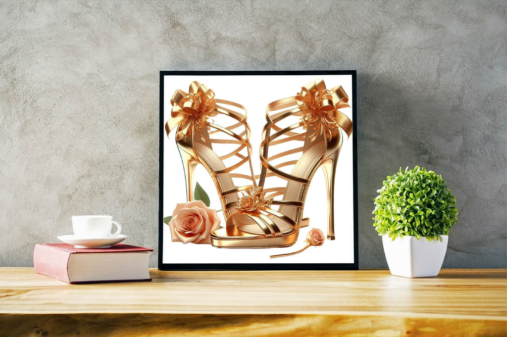 Gold Radiant Heels Sublimation Clipart - So Fontsy